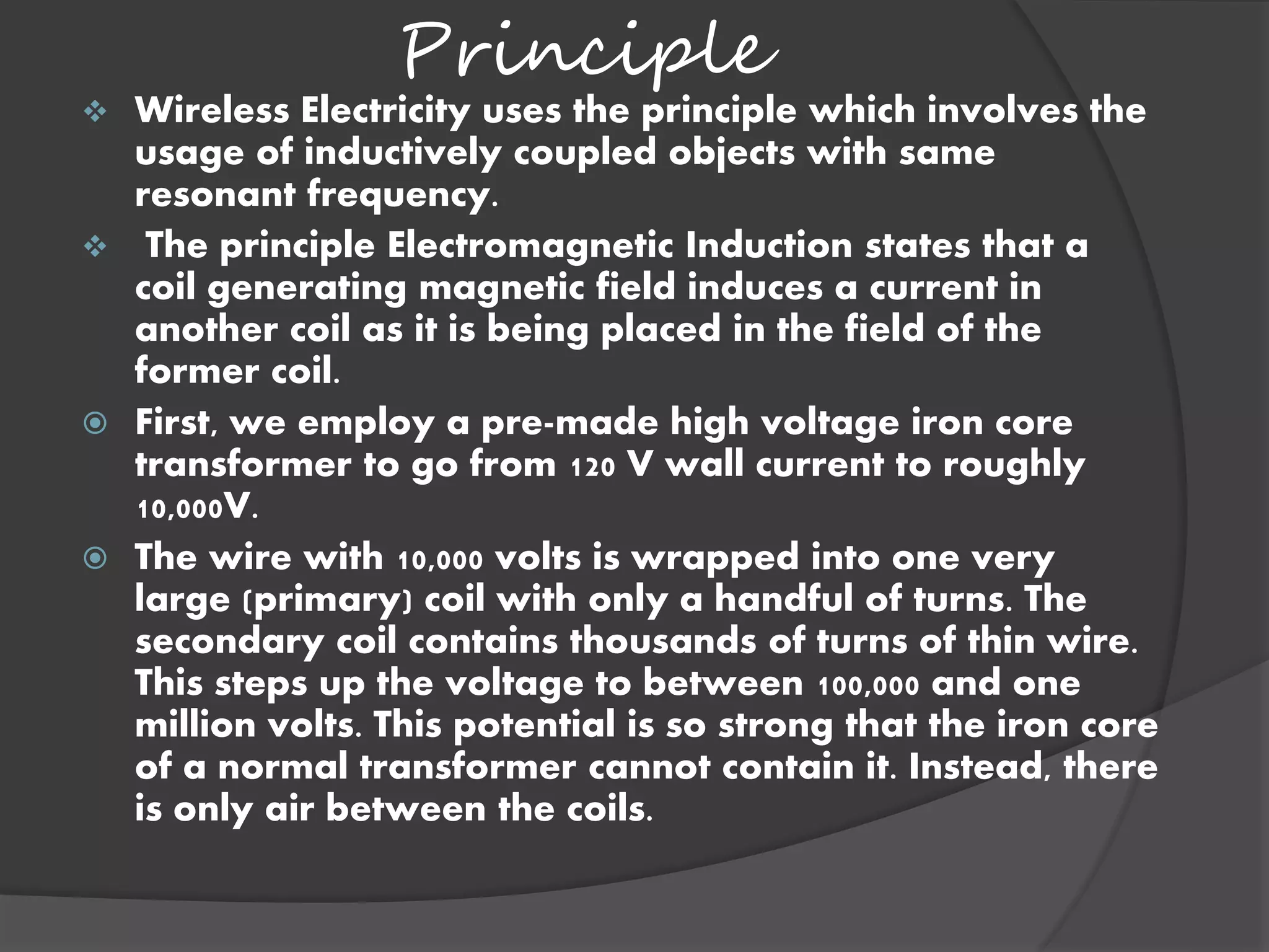 Wireless Power Transmission through TESLA COILS | PPTX