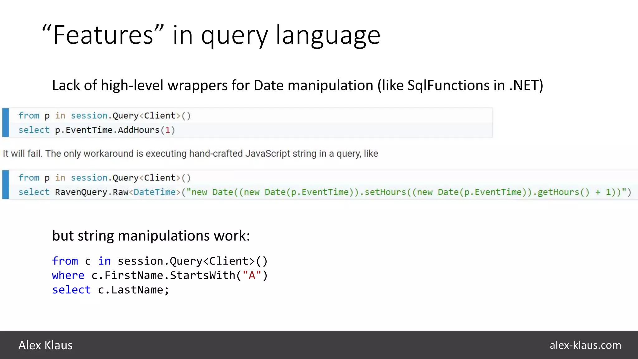 Pragmatic approach to NoSQL: RavenDb + .NET Core | PPT