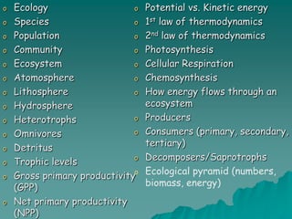 APES ch3 | PPT | Biological Sciences | Science