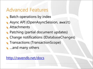 Introduction to RavenDB | PPTX | Web Development | Internet
