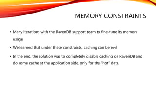 RavenDB embedded at massive scales | PPT