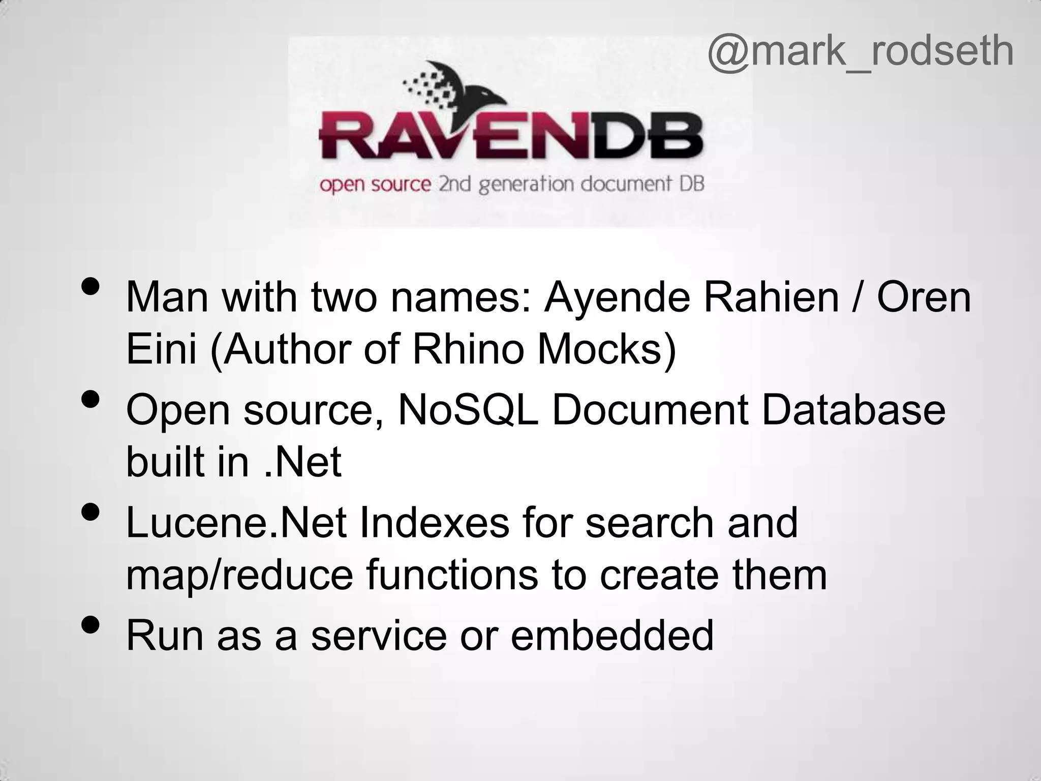 RavenDB Presentation | PPT