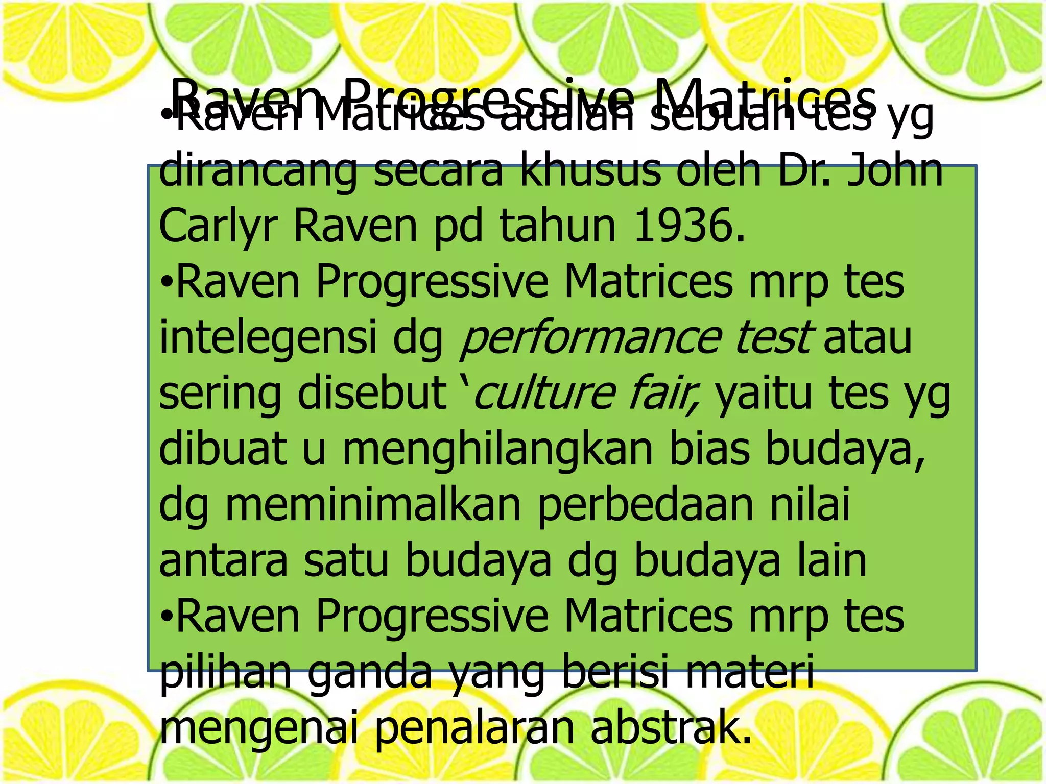 Raven progressive matrices ( RPM ) | PPTX
