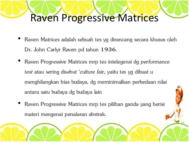 Raven progressive matrices ( RPM )