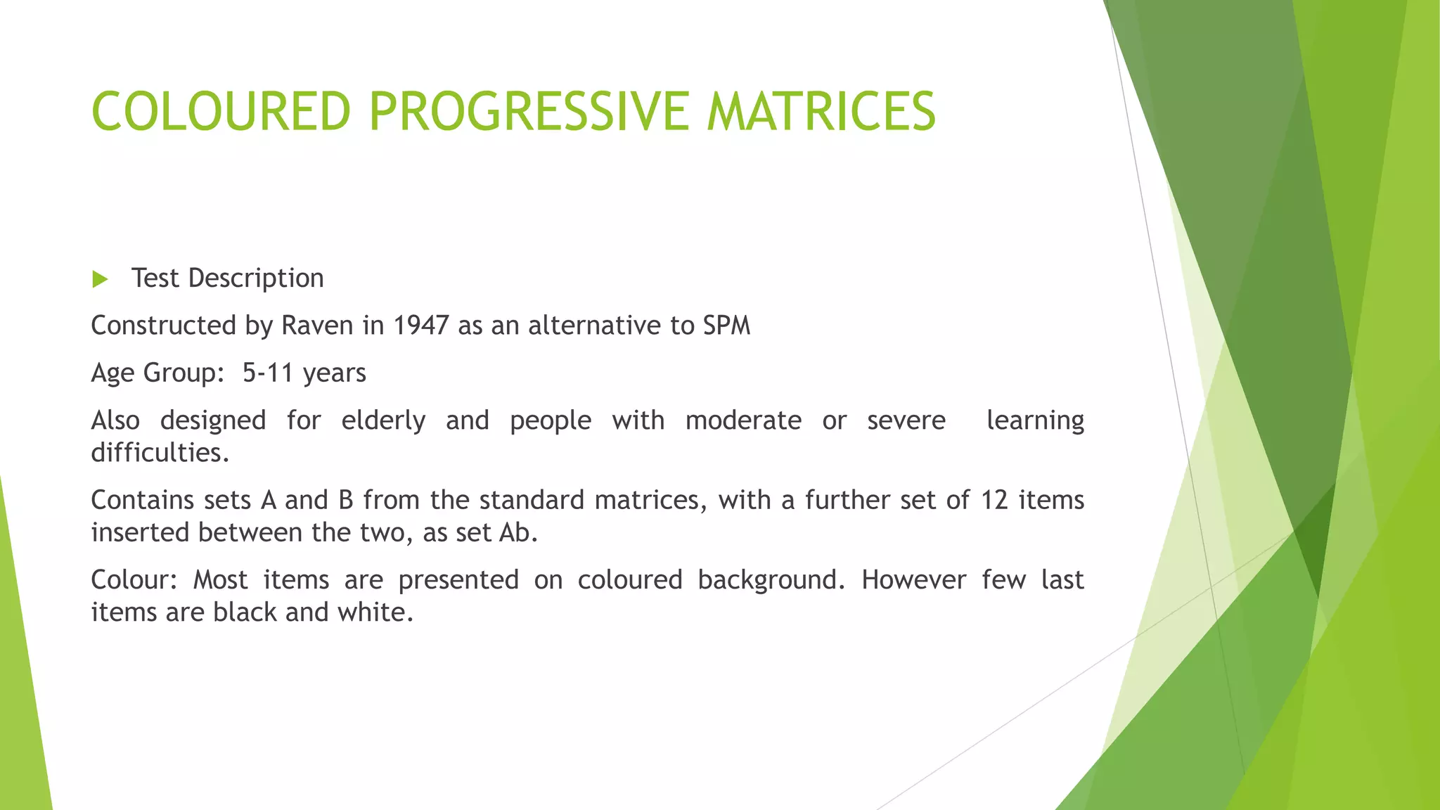 Ravens Progressive Matrices | PPTX