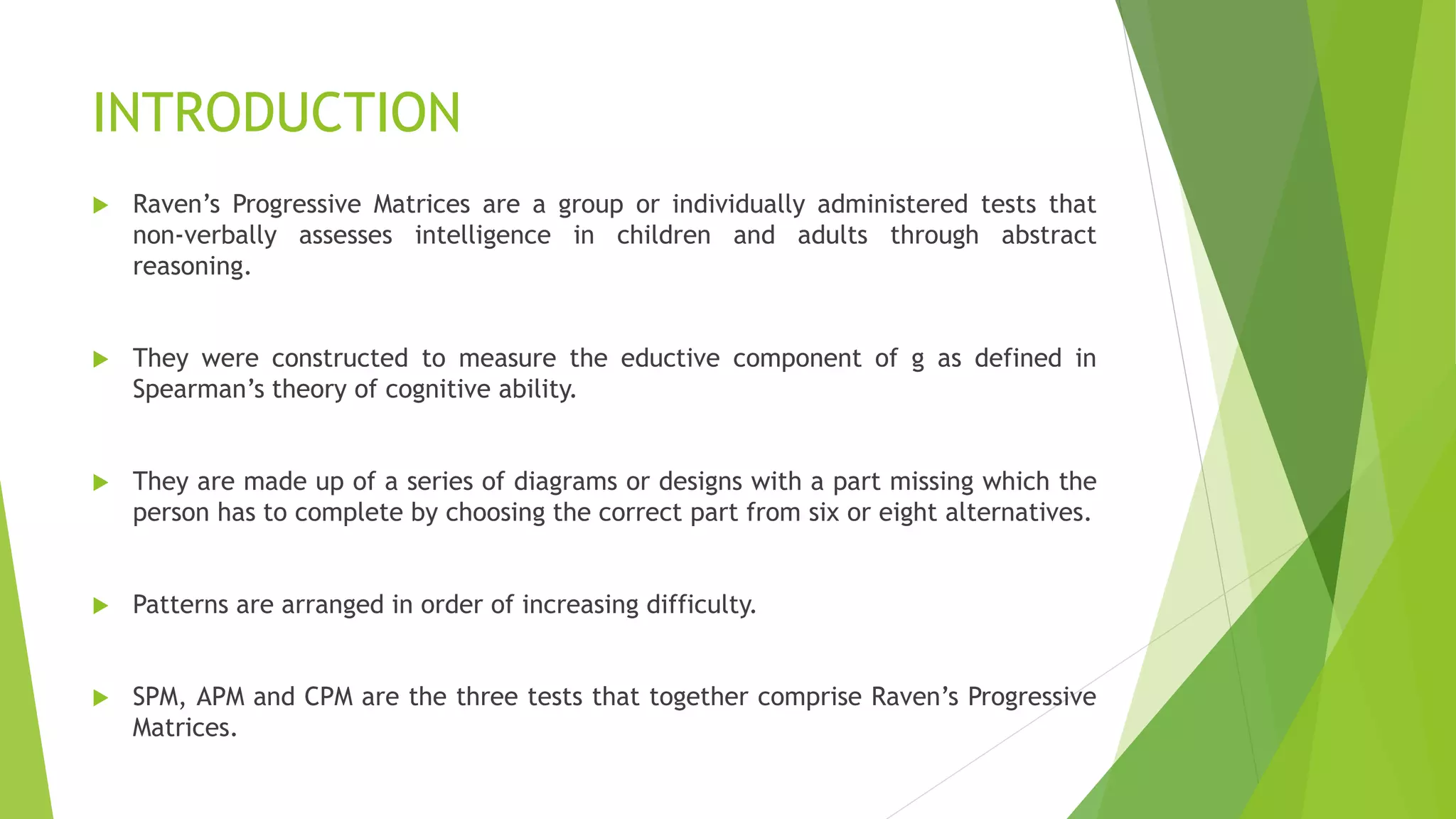 Ravens Progressive Matrices | PPTX