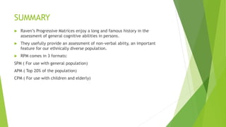 Ravens Progressive Matrices | PPTX