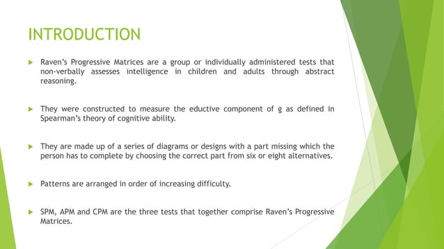 Ravens Progressive Matrices | PPTX