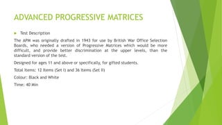 Ravens Progressive Matrices | PPTX