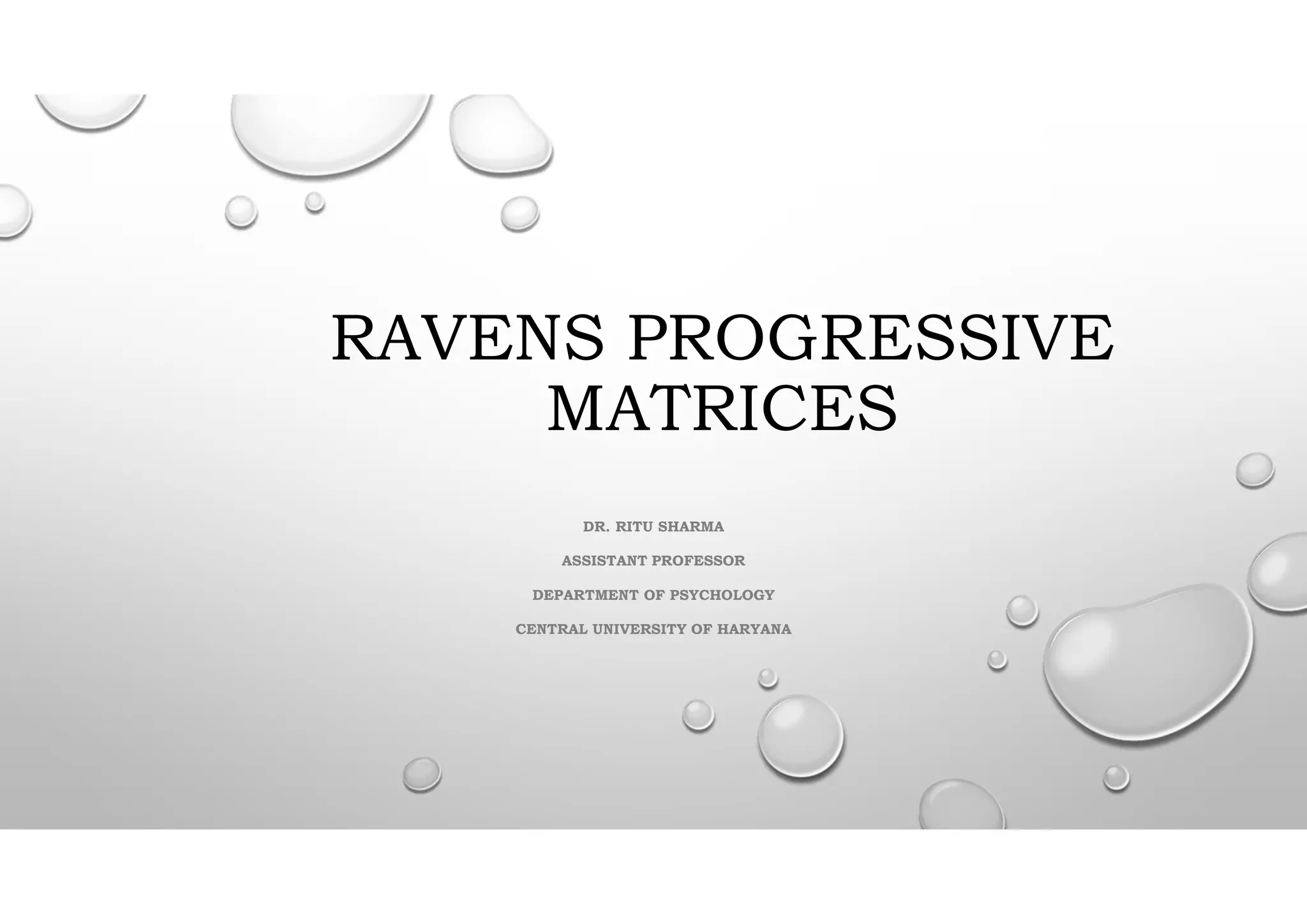 Ravens progressive matrices | PDF