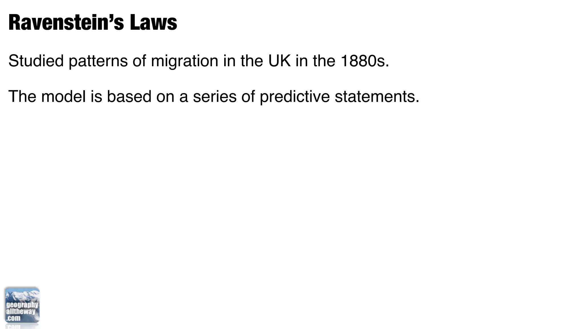 IB Geography: Patterns and Change > Ravenstein's Laws | PPT