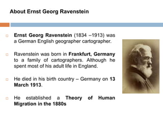 Ravestein’s law of migration & LEE’s Theory of Migration | PPTX