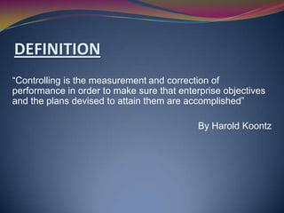 CONTROLLING | PPTX | Business | Business and Finance