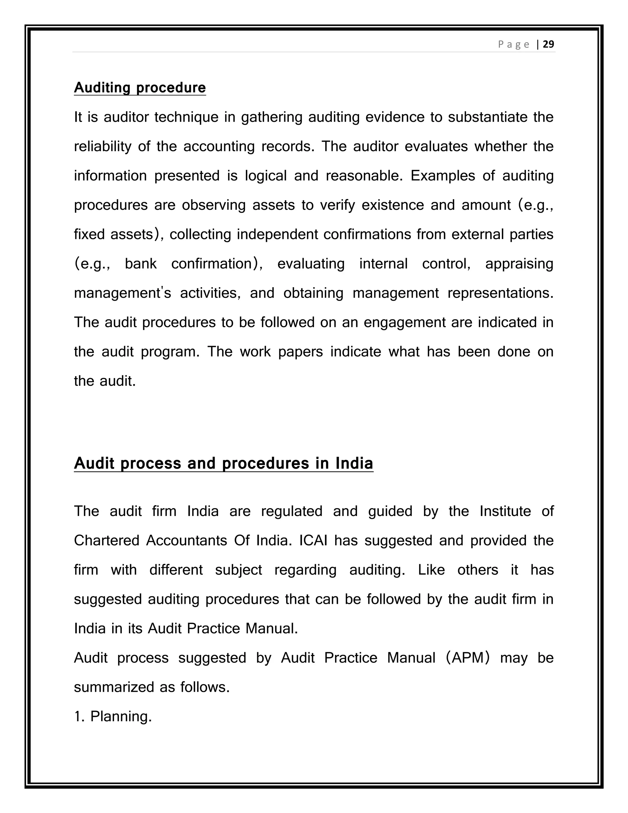 INTERNSHIP REPORT ON AUDIT PROCEDURES | PDF