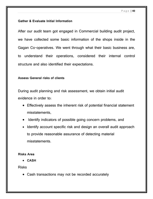 INTERNSHIP REPORT ON AUDIT PROCEDURES | PDF