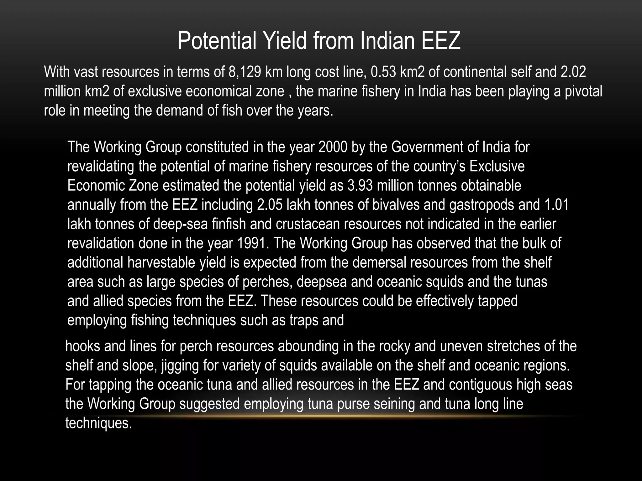 Potential Yield from Indian EEZ | PPTX