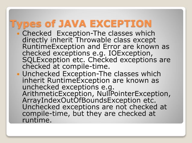 Exception handling in java | PPT