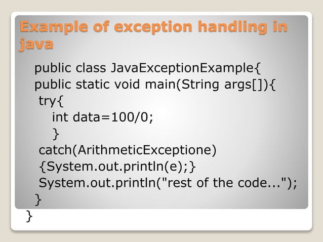 Exception handling in java | PPT