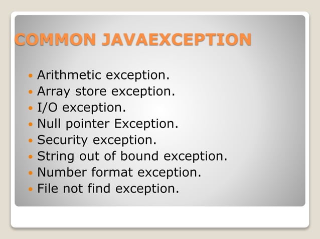 Exception handling in java | PPT