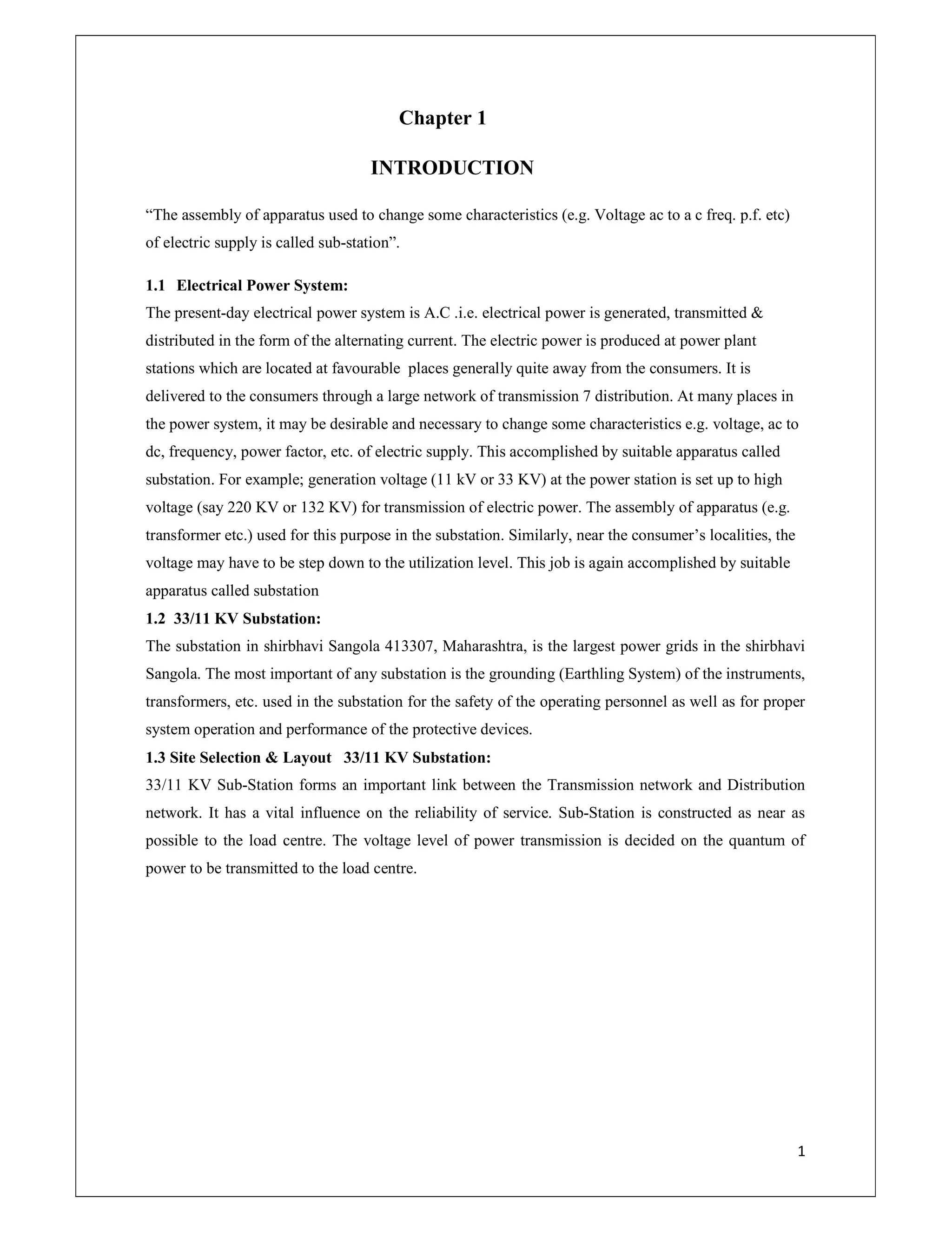 REPORT ON 33/11KV SUBSTATION | PDF