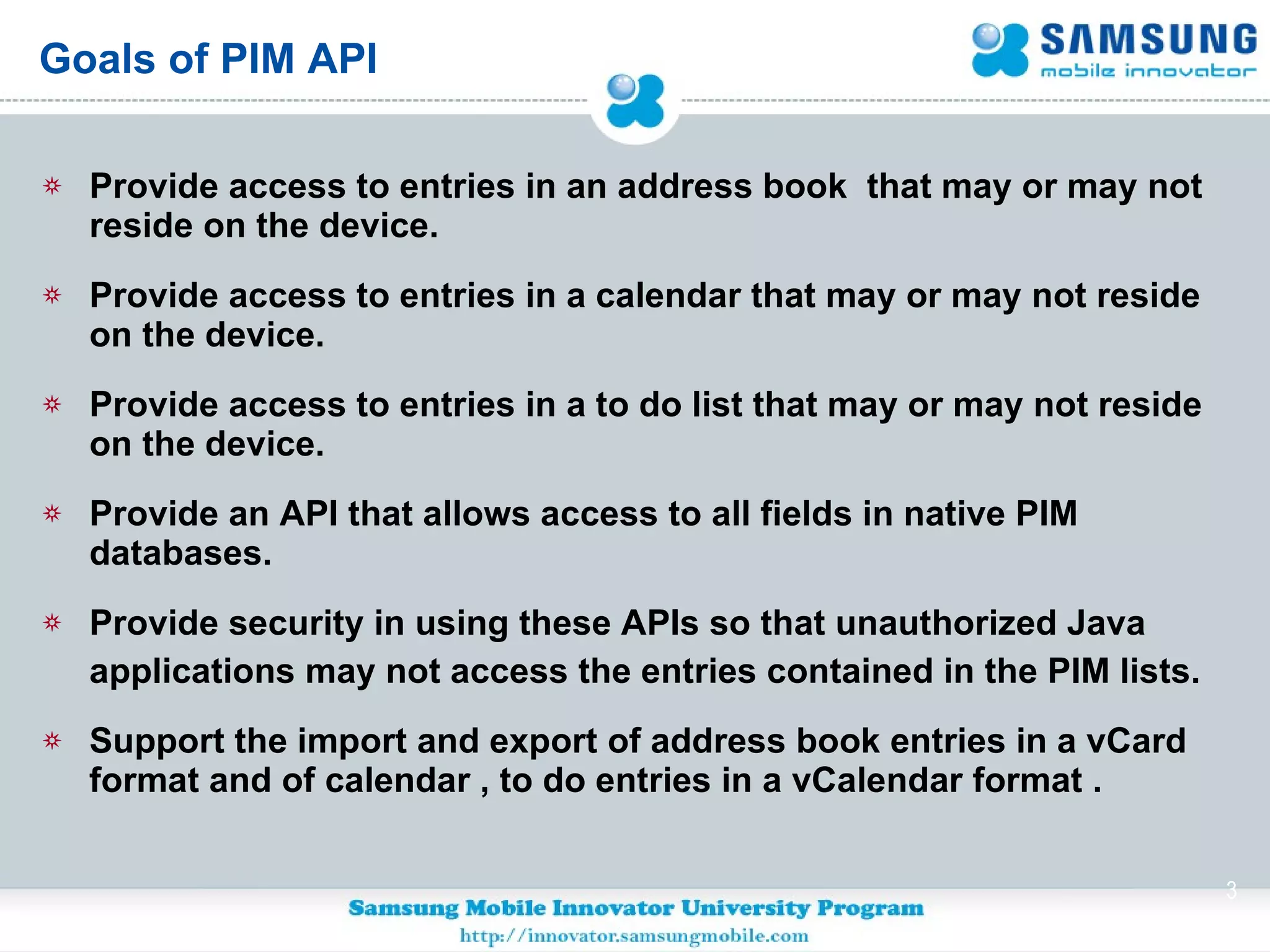 SMI - Introduction to JSR 75 PIM | PPT