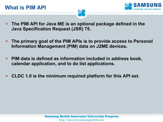 SMI - Introduction to JSR 75 PIM | PPT
