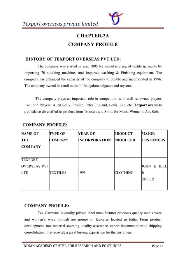 Texport overseas private limited | PDF