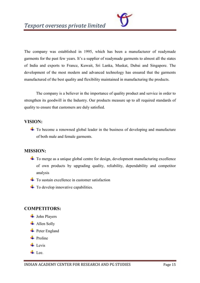 Texport overseas private limited | PDF