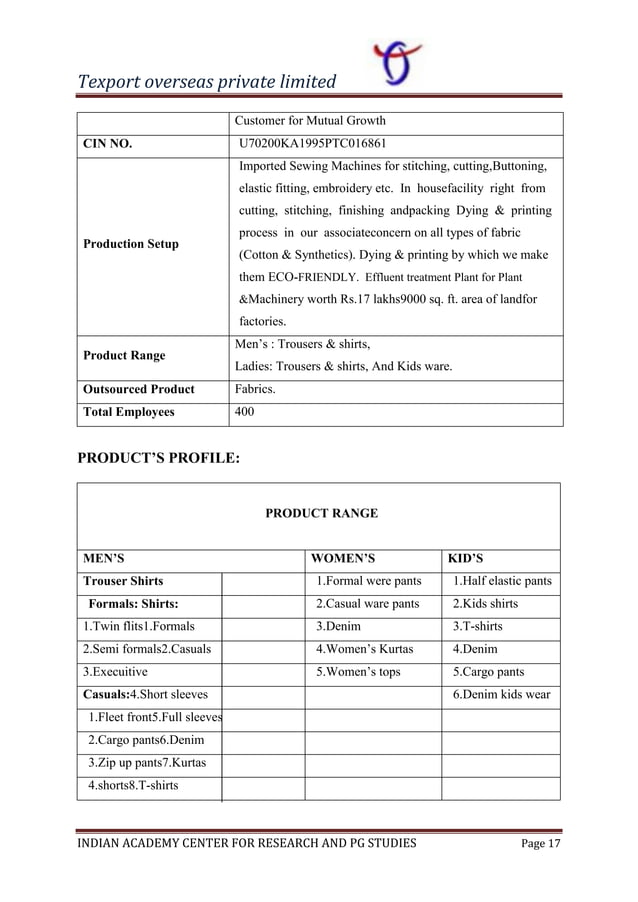 Texport overseas private limited | PDF