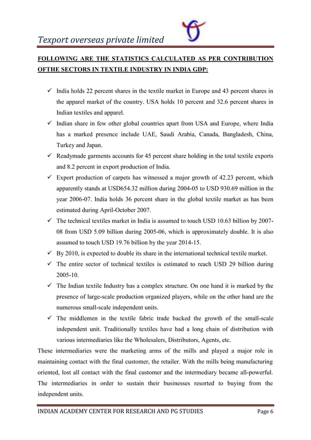 Texport overseas private limited | PDF