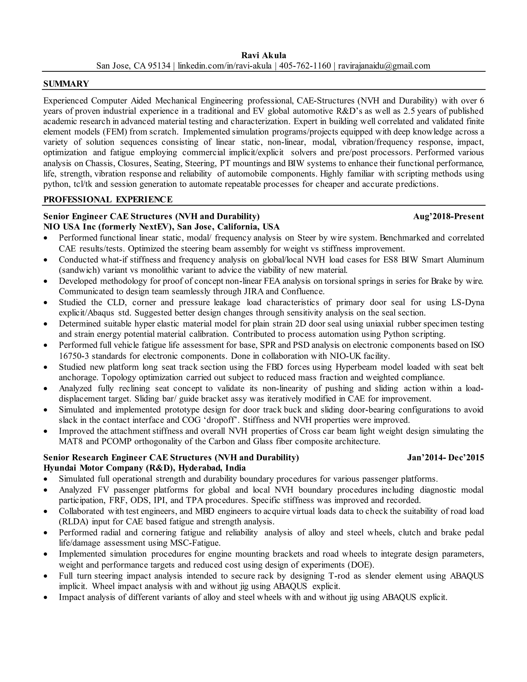 Ravi akula cae_nvh_durability_resume_sj | DOCX