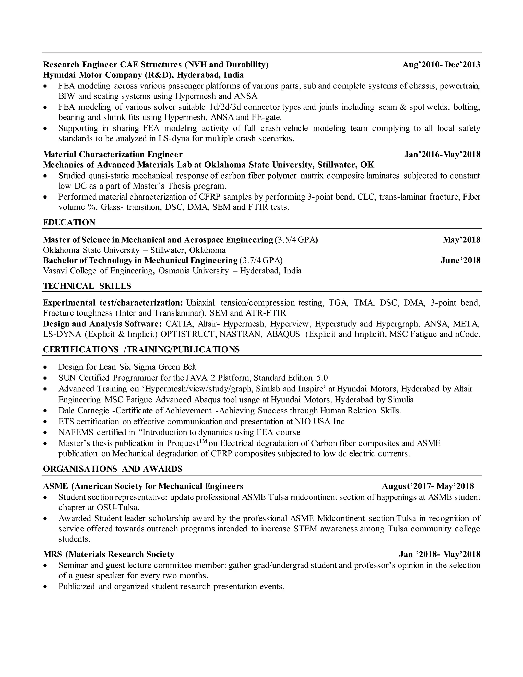 Ravi akula cae_nvh_durability_resume_sj | PDF