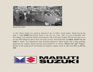 Maruti Suzuki ppt | PPT