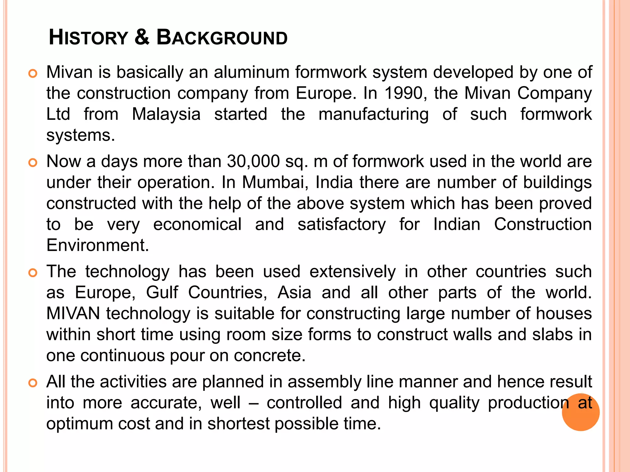 Presentation on MIVAN -- A versatile aluminum formwork construction ...
