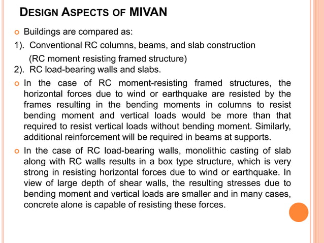Presentation on MIVAN -- A versatile aluminum formwork construction ...