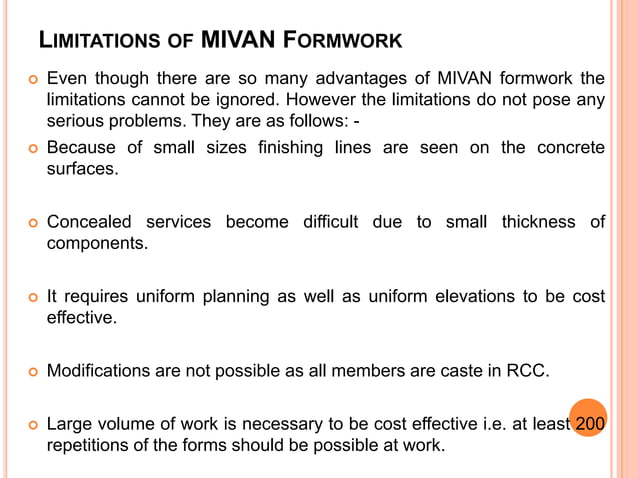 Presentation on MIVAN -- A versatile aluminum formwork construction ...