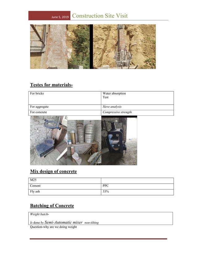 Construction site report | PDF | Civil Engineering Industry | Industries