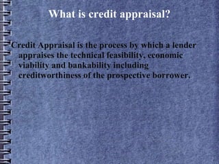 Farm credit appraisal techniques, | PPT