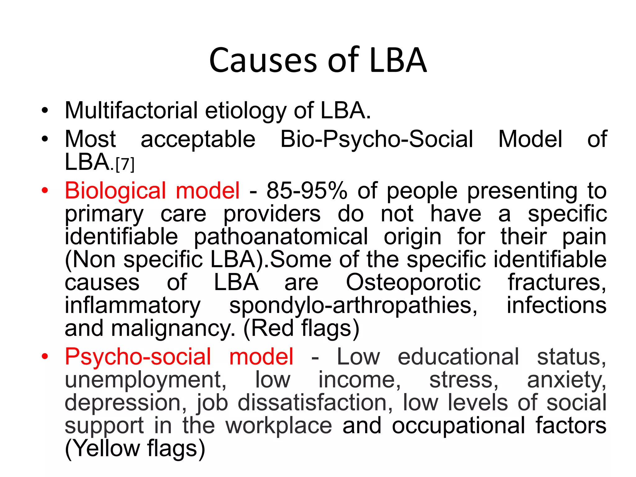 MANAGEMENT of low back pain. | PPTX