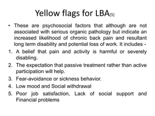MANAGEMENT of low back pain. | PPTX