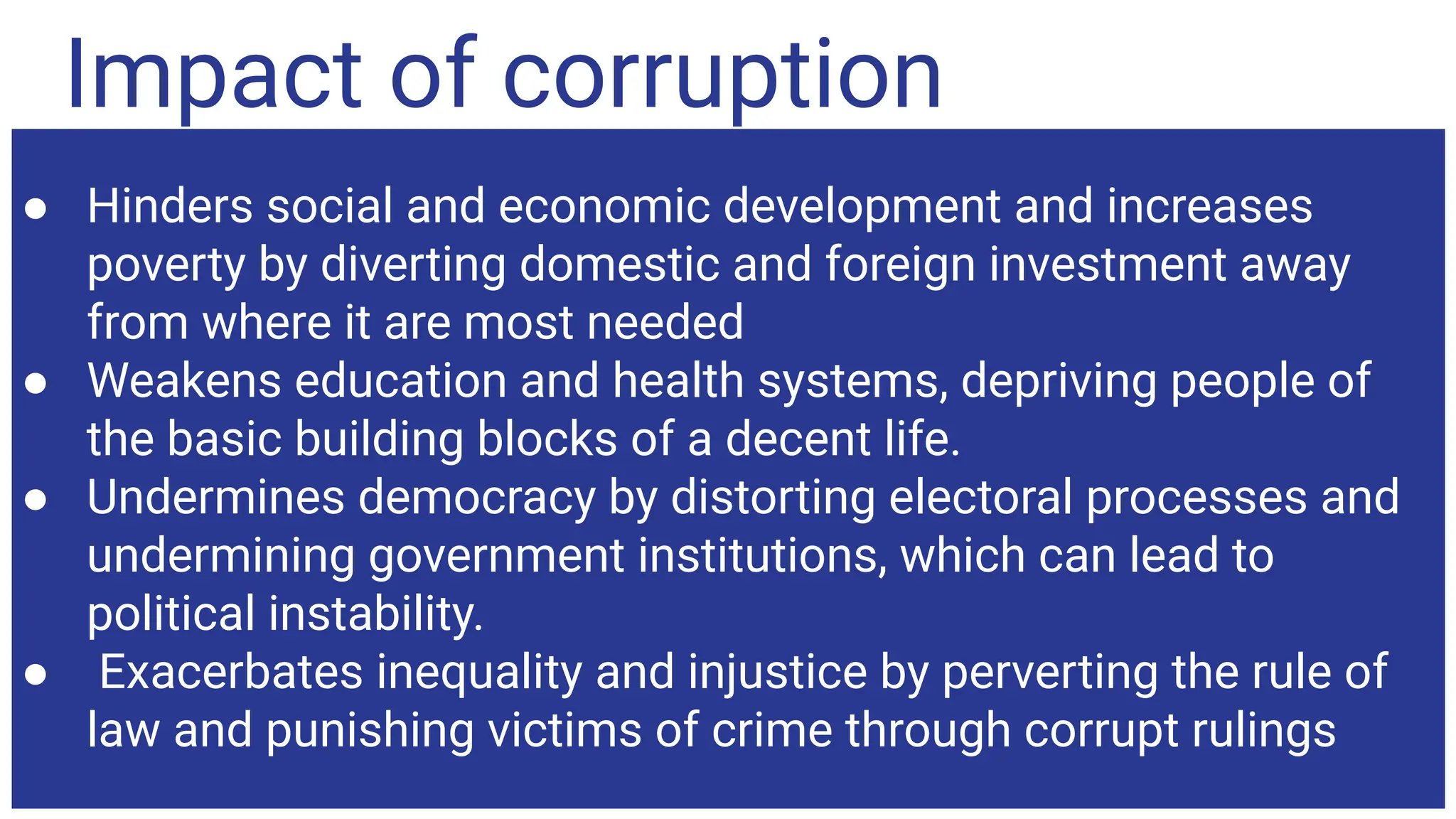 Corruption: meaning, types and it's impacts | PPT