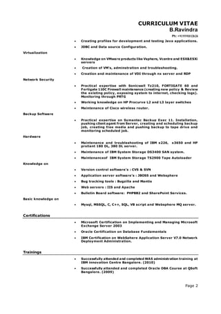 Ravindra resume2015 | PDF