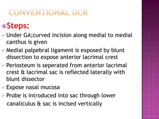 DACROCYSTORHINOSTOMY(D.C.R.)by dr.ravindra | PPTX