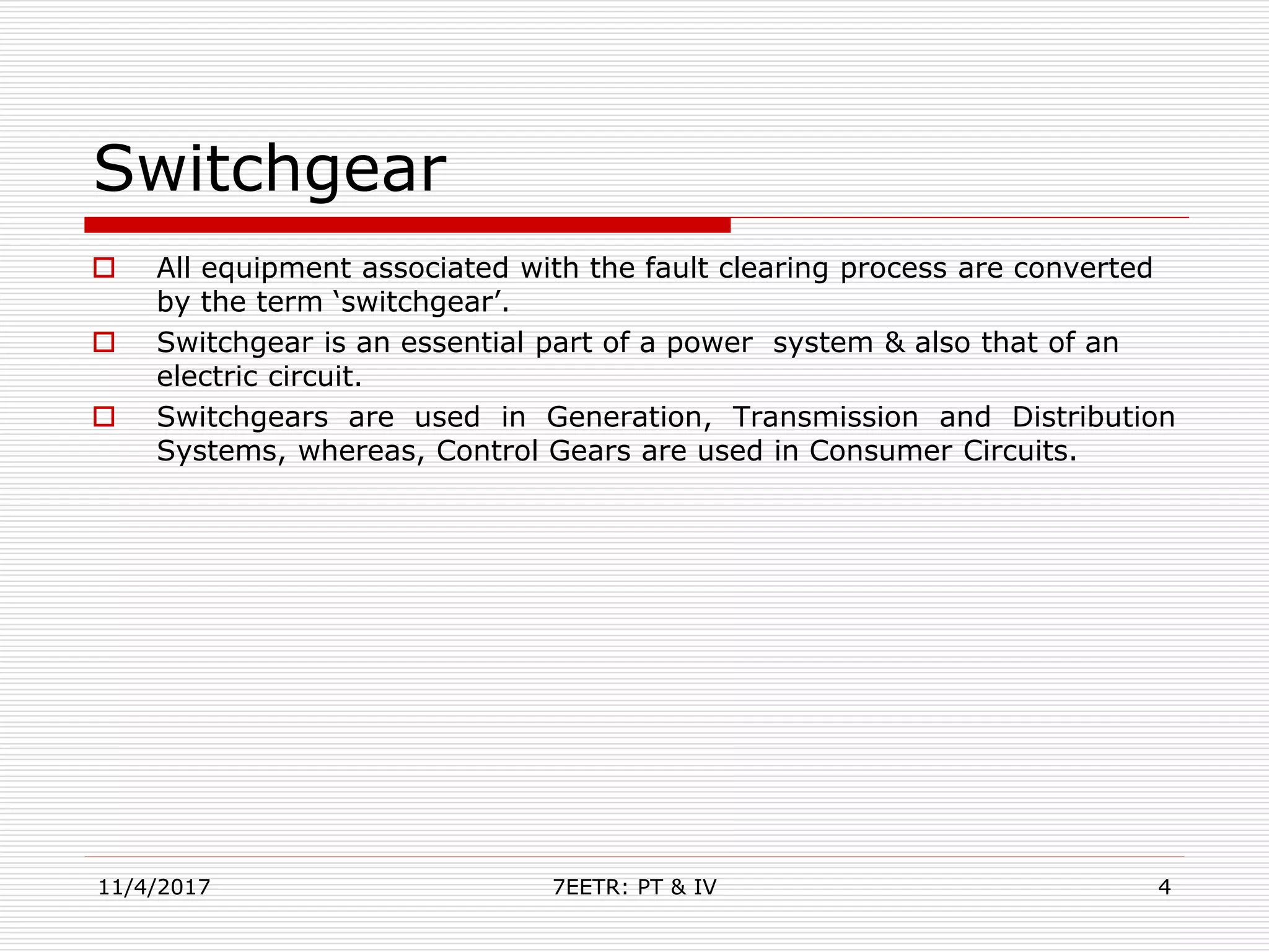 SWITCHGEAR | PPTX