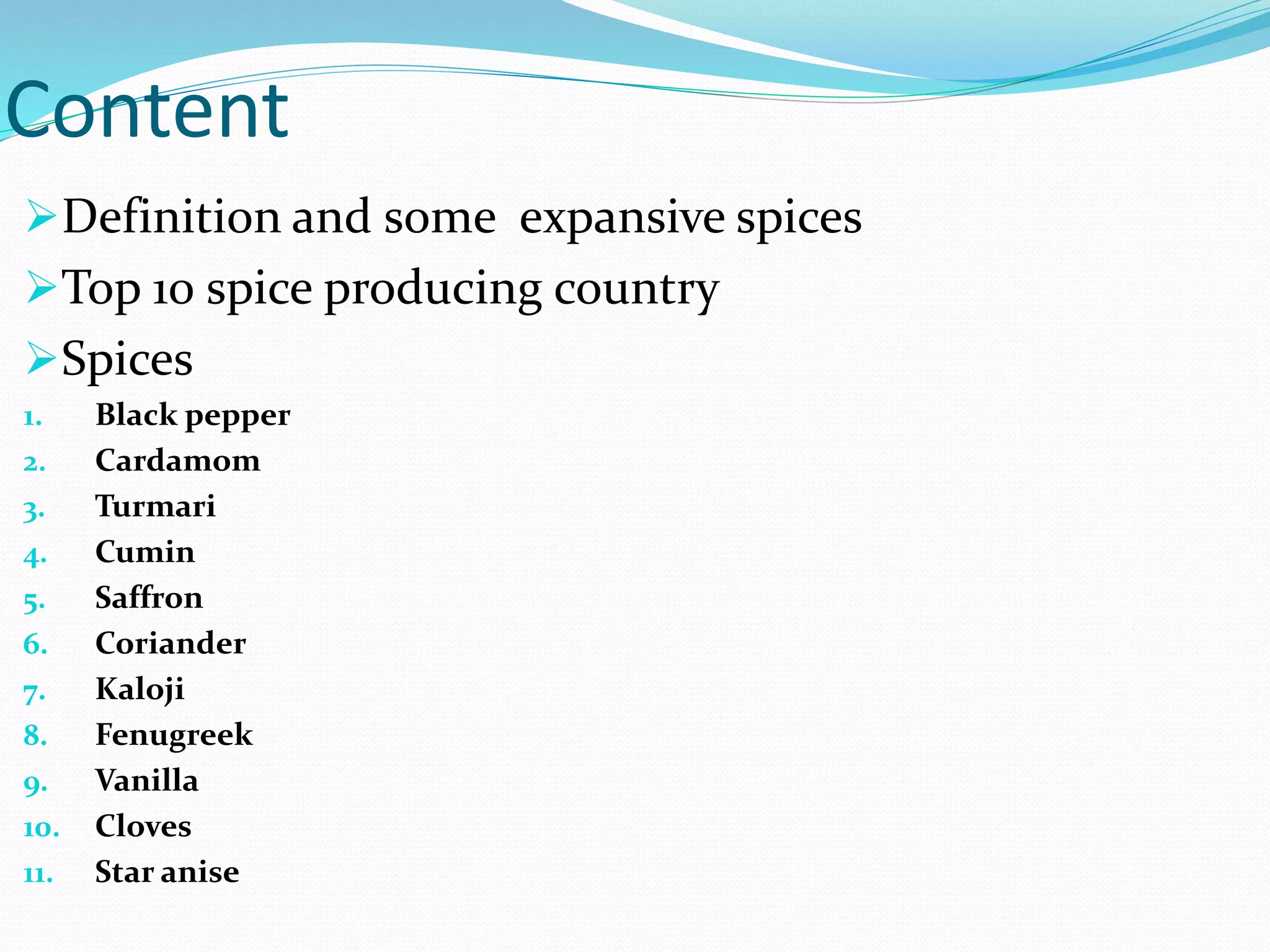 Role of spices in human health | PPT