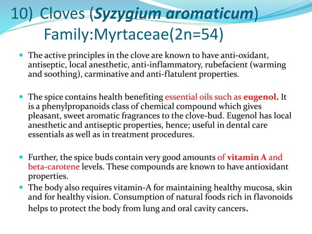 Role of spices in human health | PPT