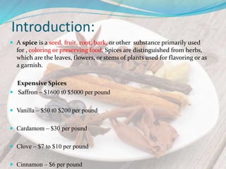 Role of spices in human health | PPTX