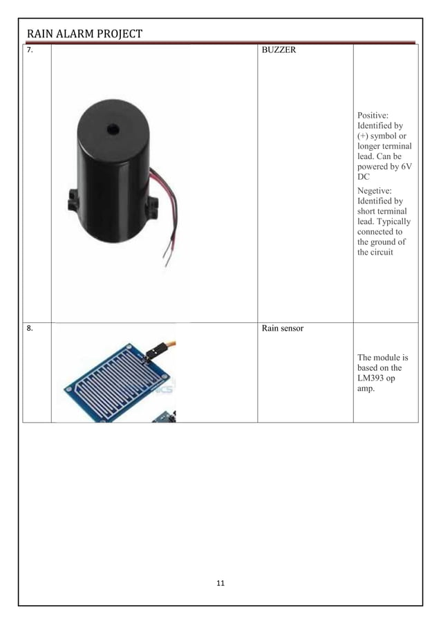 report on rain alarm project | PDF | Home Security | Home & Garden