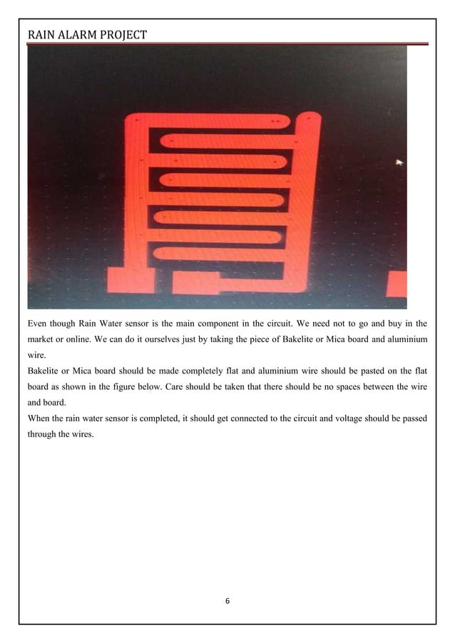 report on rain alarm project | PDF | Home Security | Home & Garden