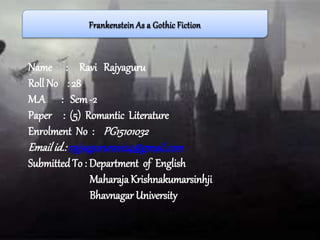 Frankenstein as a Gothic Fiction | PPTX